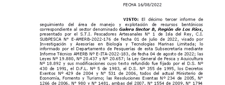RESOL. EXENTA Nº E-2022-465 Modifica resolución que indica, Aprueba 13° seguimiento. (Publicado ...